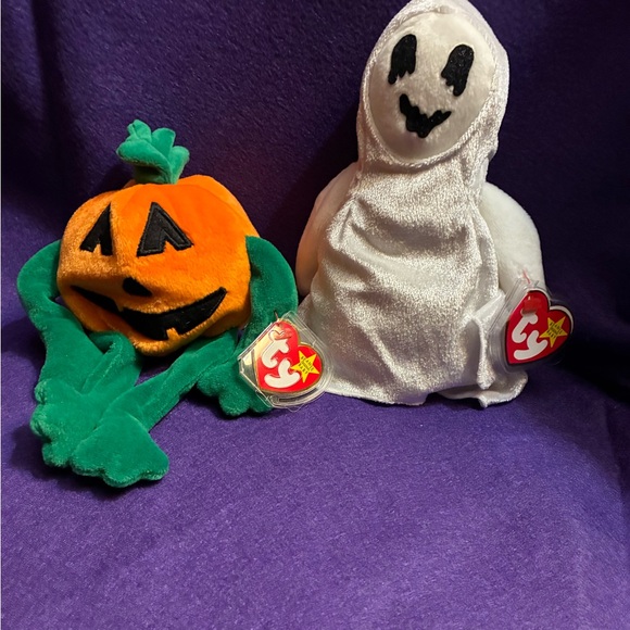 Ty | Toys | Ty Beanie Babies Pumpkin And Sheets The Ghost | Poshmark